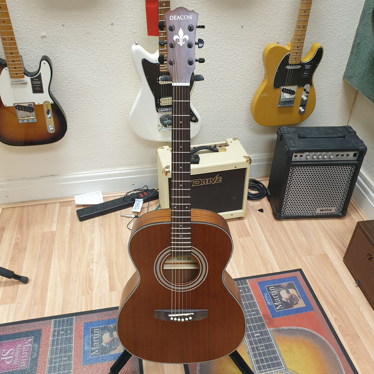 Deacon SDG8-857MF Solid Mahogany Top Folk Acoustic Guitar — Gamlins ...